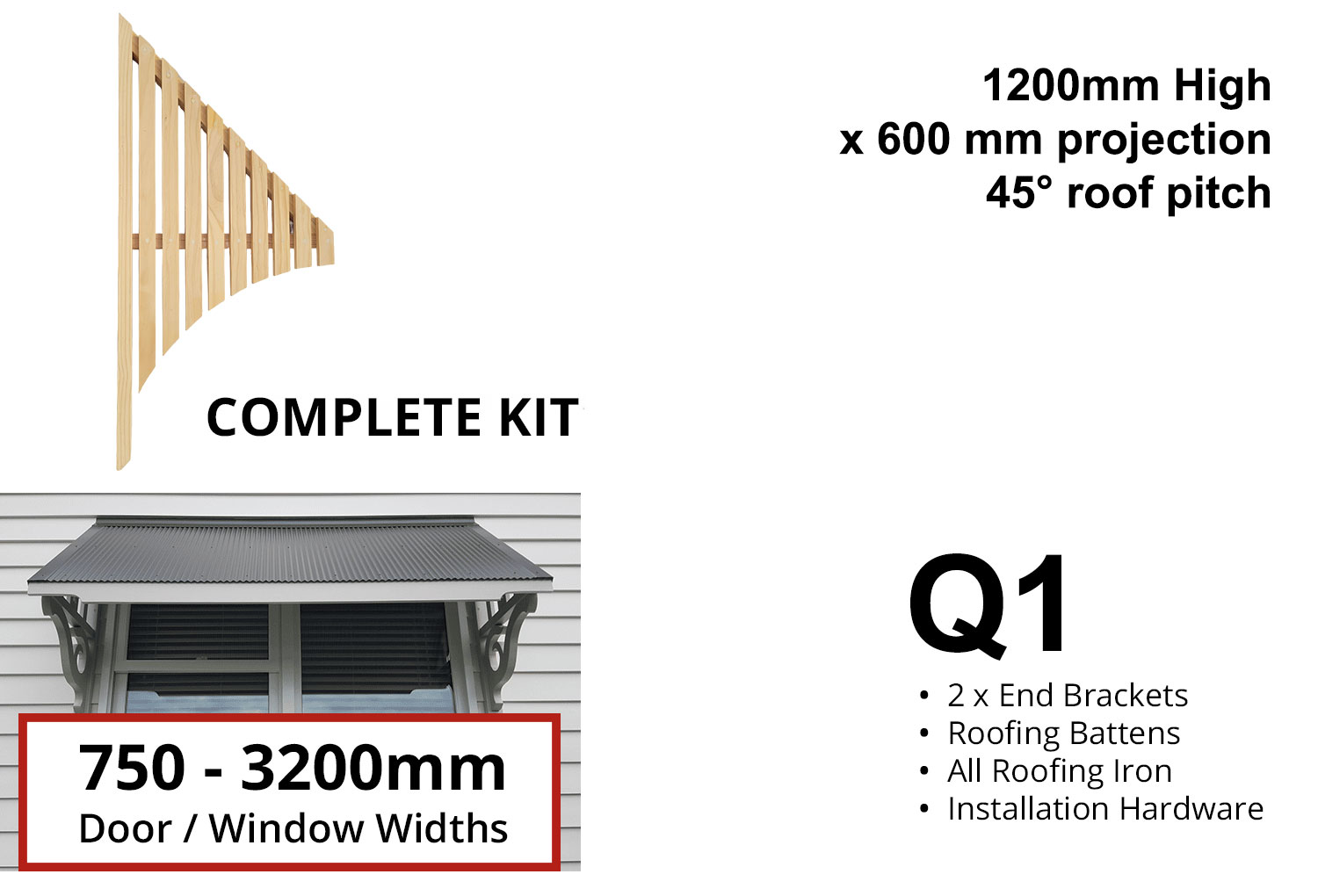 Window Canopy Kit - Profile Q1 - Lyrebird Enterprises
